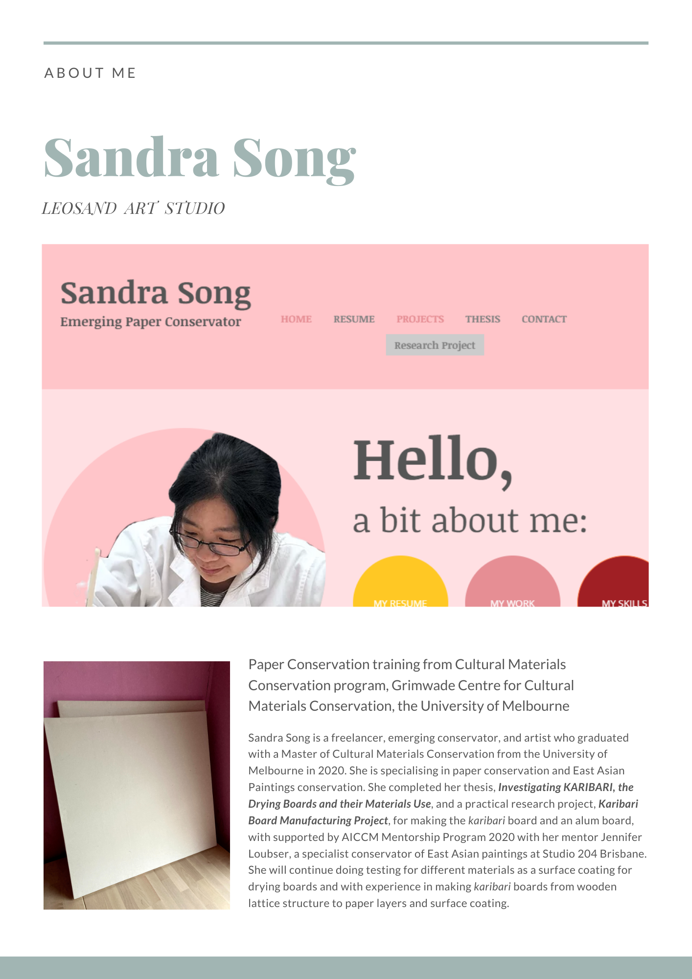 About – Sandra Song Art Conservation and Asian Art Supplies